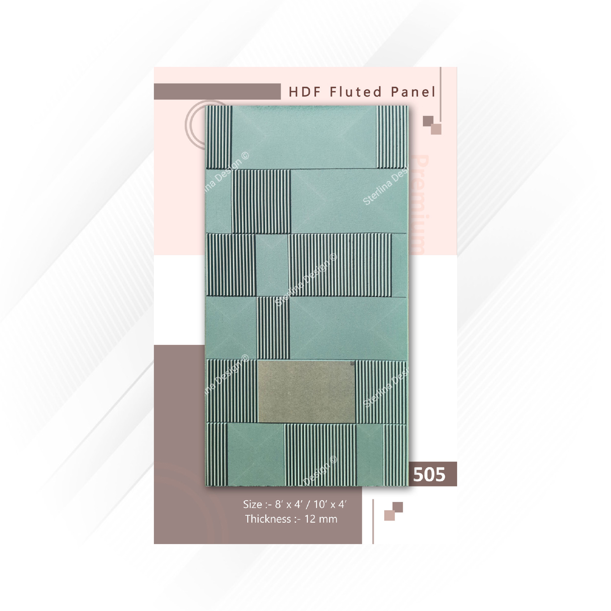 Panelx Fluted HDHMR Wall Panels (Paintable) | 8 Feet * 4 Feet | 505