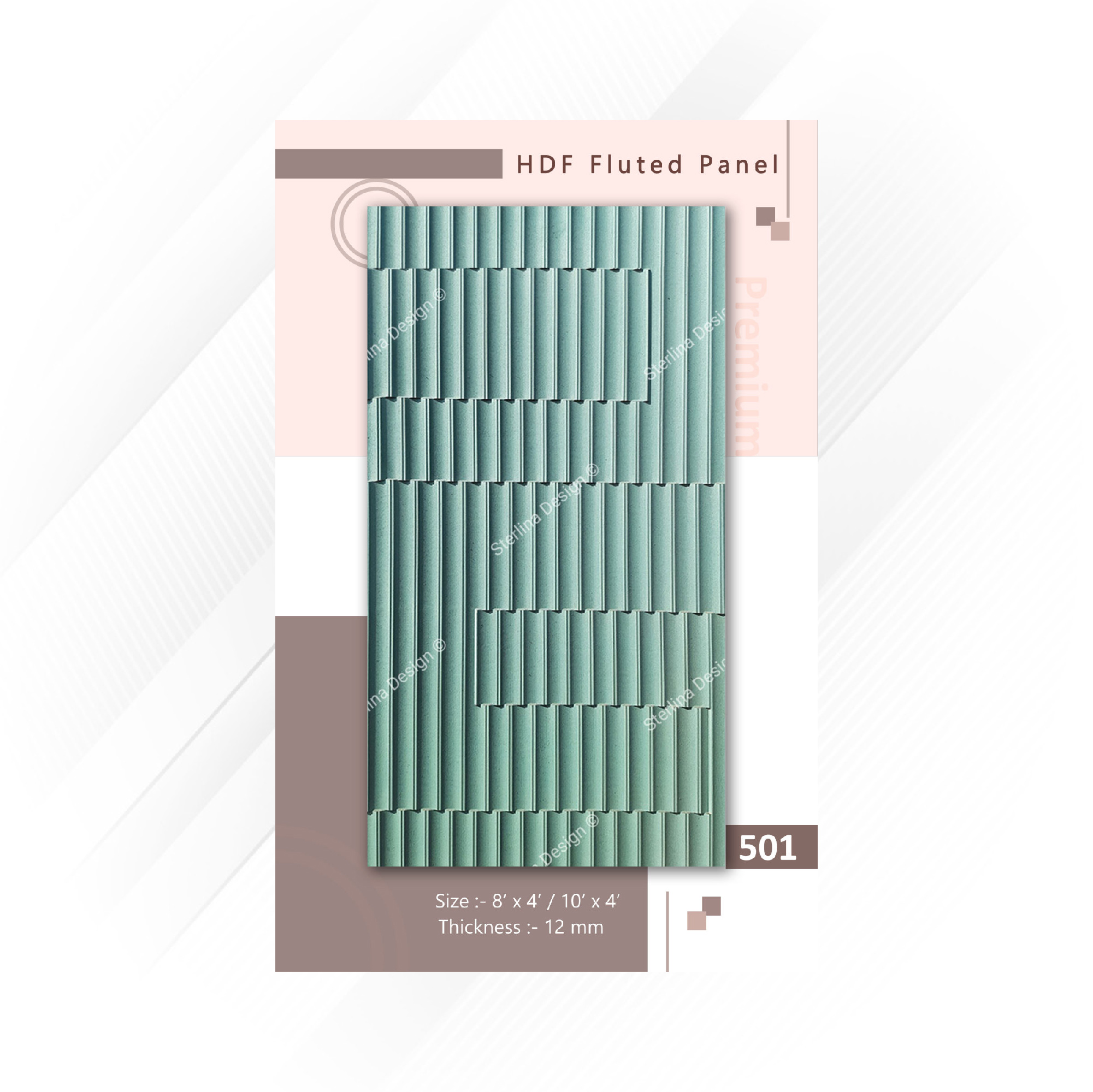 Panelx Fluted HDHMR Wall Panels (Paintable) | 8 Feet * 4 Feet | 501