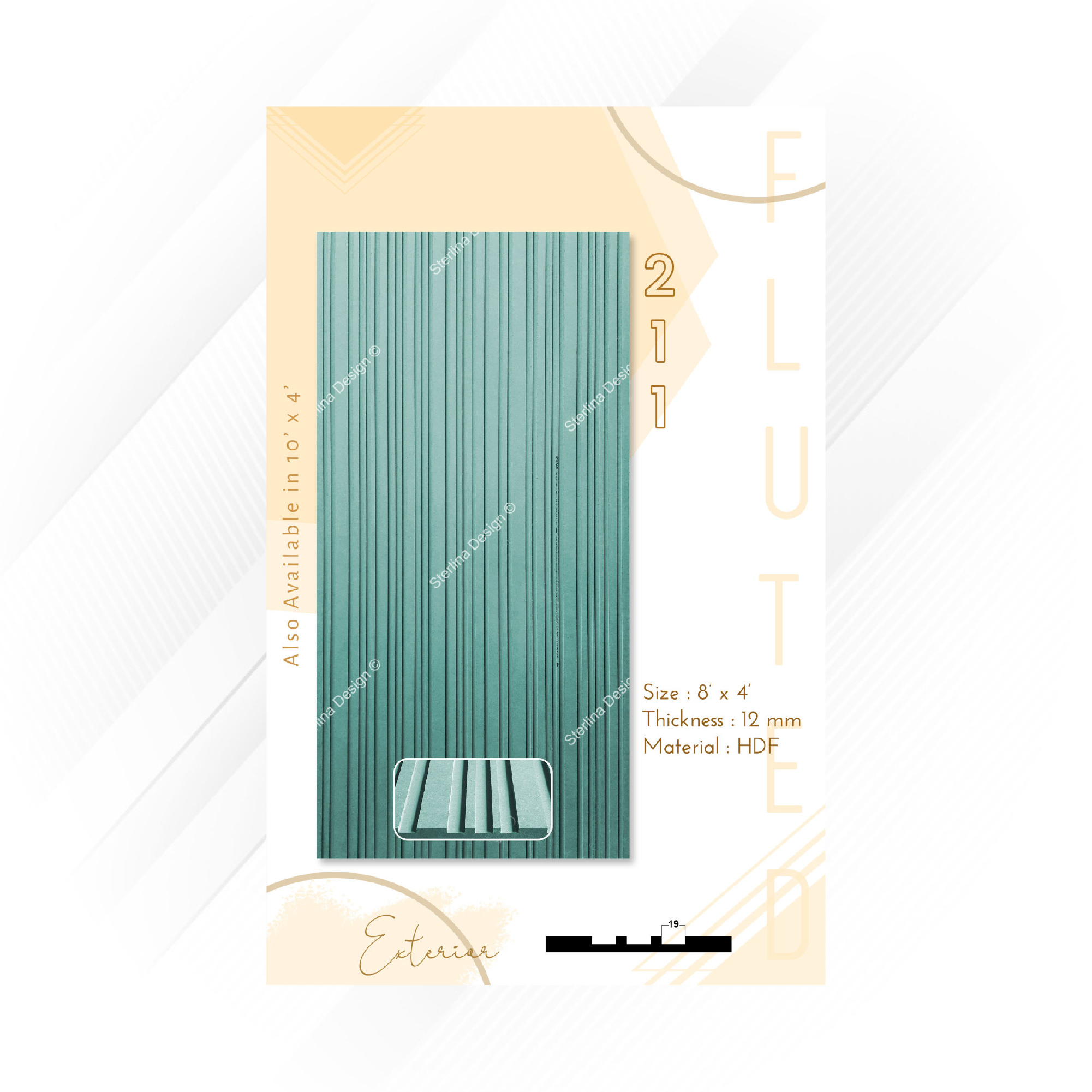 Panelx Fluted HDHMR Wall Panels (Paintable) | 8 Feet * 4 Feet | 211